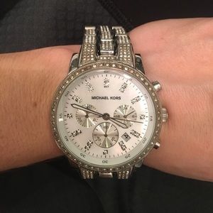 Michael Kors | Accessories | Michael Kors Silver And Diamond Watch ...